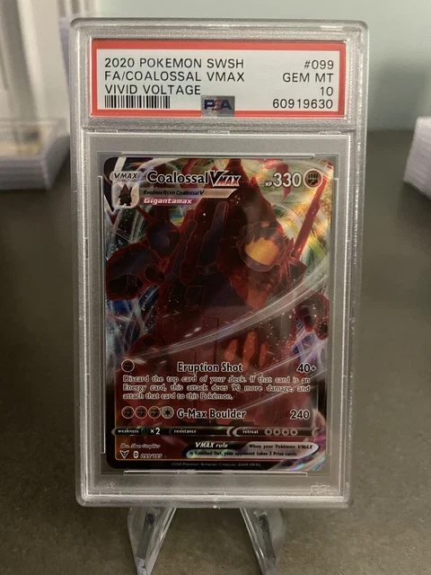 2020 POKÉMON SWSH tension vive charbon VMAX art complet 099/185 PSA 10 ...
