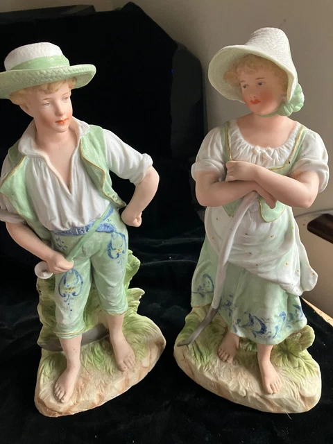RARE ANTIQUE GERMAN 'G. Heubach' Bisque 'Large Pair Of Farming ...