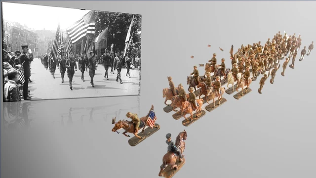 VINTAGE WWI ELASTOLIN Large U.S. Army Parade Layout 10cm £545.62 ...