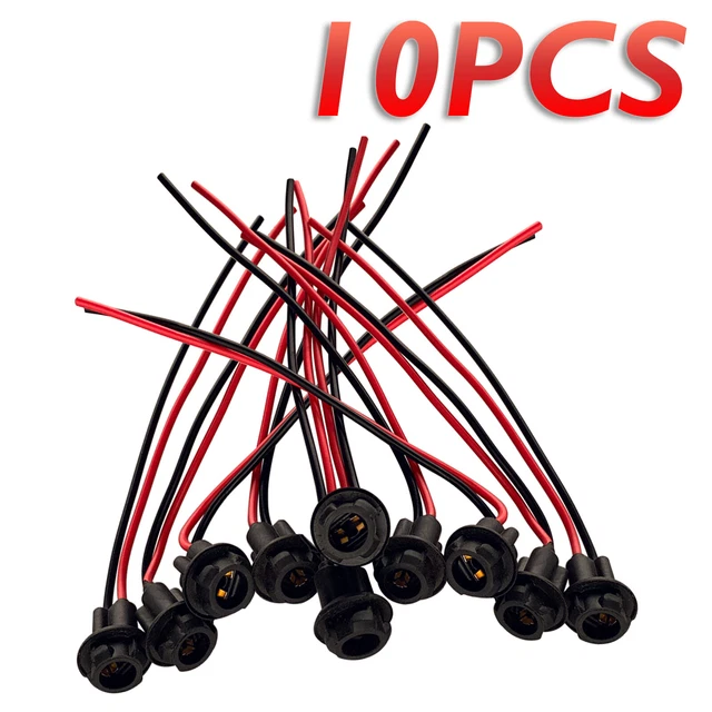 10X T10 168 194 W5W 2825 Female Socket Extension Wire Harness Adapters ...