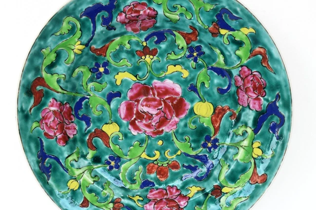 ANTIQUE PLATE CHINESE Porcelain Famille Rose Charger Southeast Asia ...