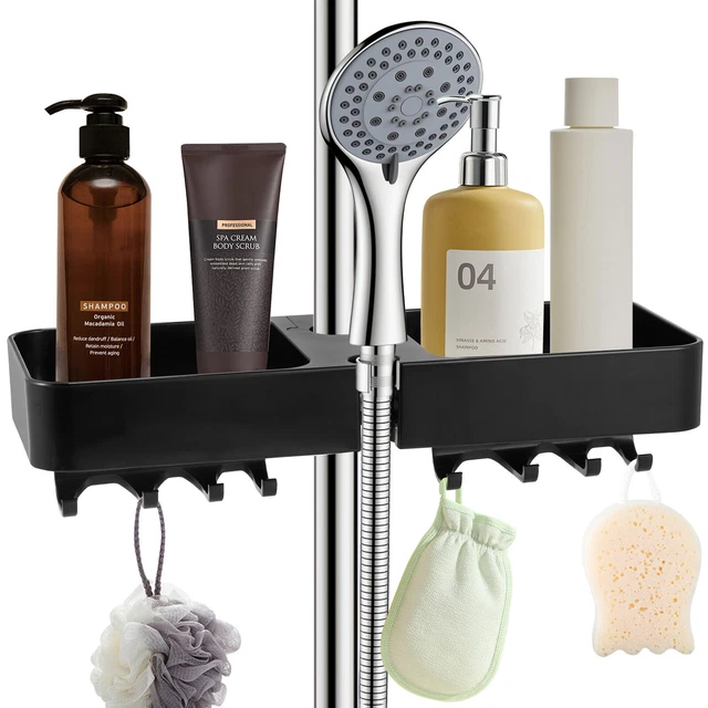 DUSCHABLAGE OHNE BOHREN Duschstangen-aufbewahrungsregal Badezimmer Duschstange EUR 18,30 ...