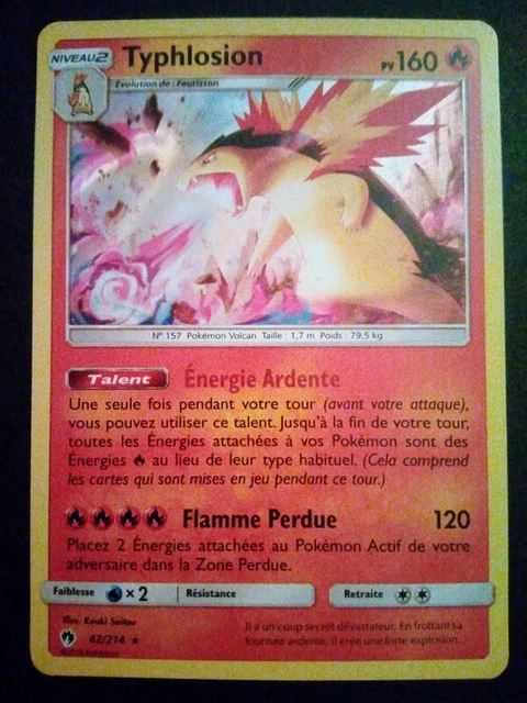 Carte PokÉmon Typhlosion Holo 42214 Soleil Et Lune Tonnerre Perdu Eur 9455
