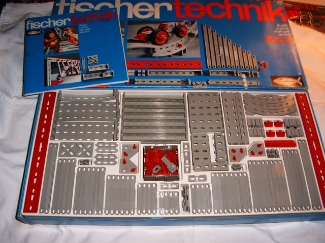FISCHERTECHNIK BAUKASTEN 200 S, *Statik*, OVP mit Anleitung, TOP EUR 28 ...