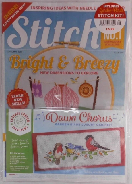 STITCH MAGAZINE #148 April/May 2024 Bright &Breezy +Garden Birds luxury ...