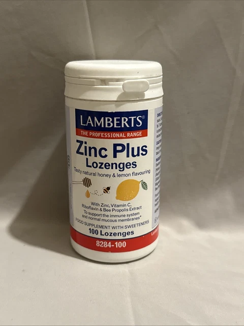 LAMBERTS ZINC PLUS Lozenges 100 Count - Zinc, Vitamin C £9.00 - PicClick UK