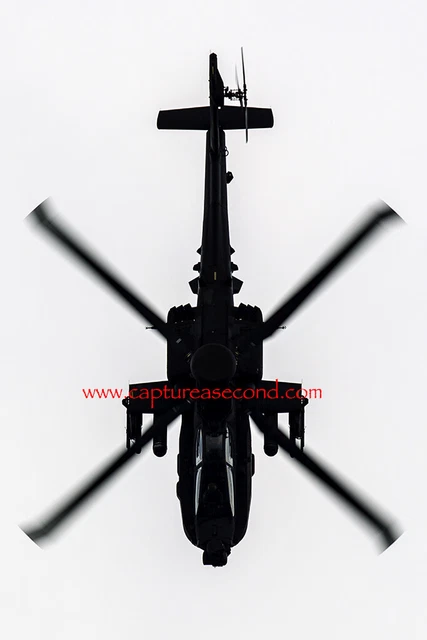 ORIGINAL ARMY AIR Corps AH-64 Apache helicopter topside A4 photograph ...