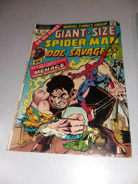 GIANT-SIZE SPIDER-MAN 3 1974 MARVEL COMICS DOC SAVAGE amazing bronze age classic £14.03 ...
