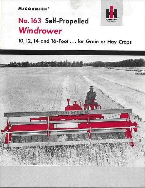 INTERNATIONAL HARVESTER MCCORMICK No. 163 Self-Propelled Windrower ...