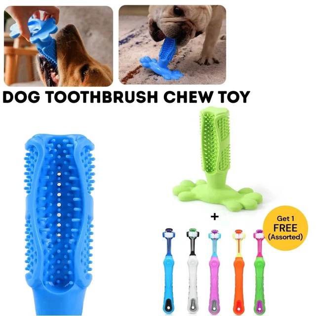 PET DOG CHEW Toy Toothbrush Teeth Cleaning Brushing Stick Molars AU ...