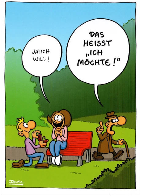 CARTOON-POSTKARTE RALPH RUTHE "Das heisst "Ich möchte"!" EUR 1,34 - PicClick DE