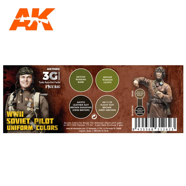 WWII SOVIET UNIFORM Colors Set 3G Acrylic Colors Couleurs Acryliques ...