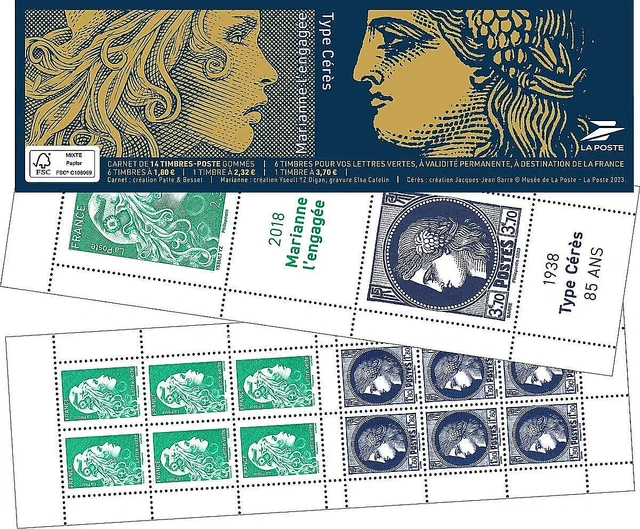 CARNET MARIANNE L’ENGAGÉE 1938 Neuf - 85 Ans Du Type Cérès -Salon D'automne 2023 EUR 39,95 ...