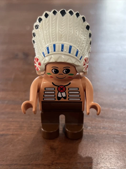 LEGO DUPLO BIG Chief Native American Mini Figure Set #2432 Teepee ...