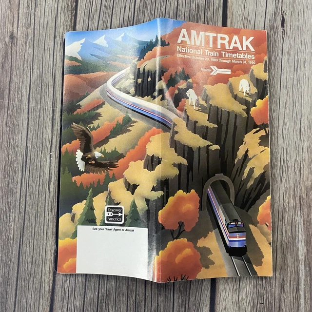 VTG AMTRAK NATIONAL Train Timetables Schedule Brochure October 1989 ...