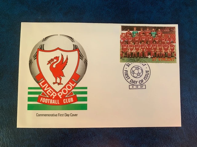 ST VINCENT 1987 Fdc Football Teams Liverpool The Reds + Francobollo ...