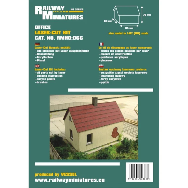 RAILWAY MINIATURES RMHO:066 Kit Maison/Bureau Découpe Laser HO/OO ...