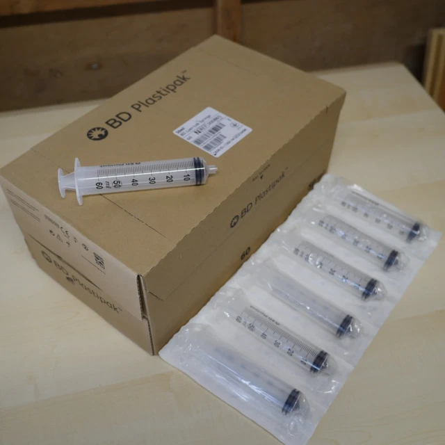 60 X BD Plastipak Sterile Syringes Hypodermic Luer-Lok Slip 50ml £35.00 - PicClick UK