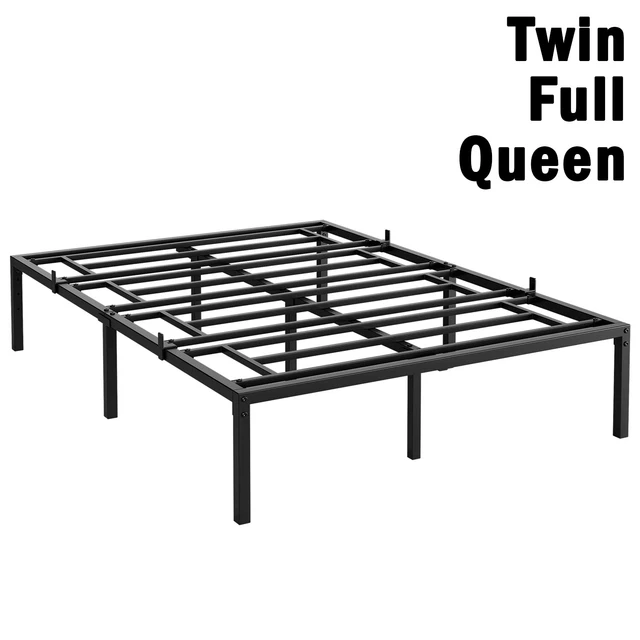 14 INCH METAL Platform Bed Frame Full Queen King Size Sturdy Steel Slat ...