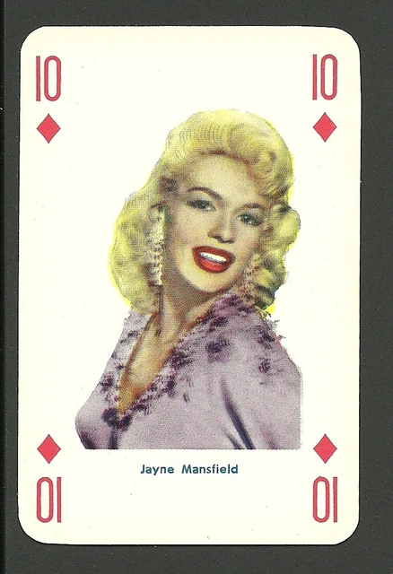 JAYNE MANSFIELD RARE Vintage 1950s Film Star Actress Pin Up Playing ...