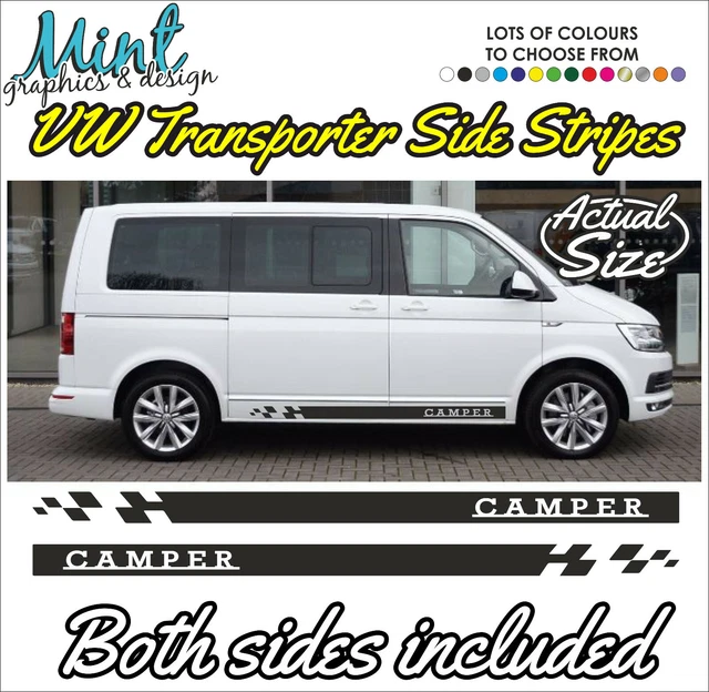 VW TRANSPORTER CAMPER Side Stripes Decals Stickers Van Graphics FREE P ...