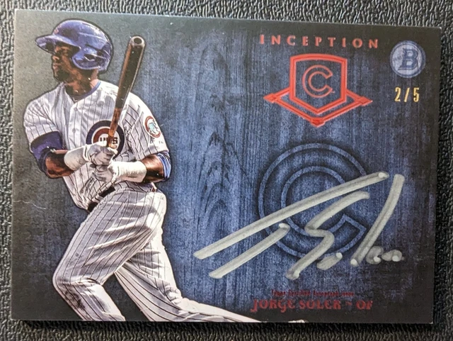 2014 BOWMAN INCEPTION Jorge Soler RC Auto /5 sur carte SS-JS Chicago ...