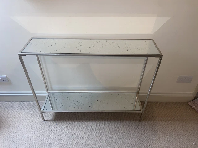 OKA GLASS RIVULET Console Table In Antique Silver £145.00 - PicClick UK