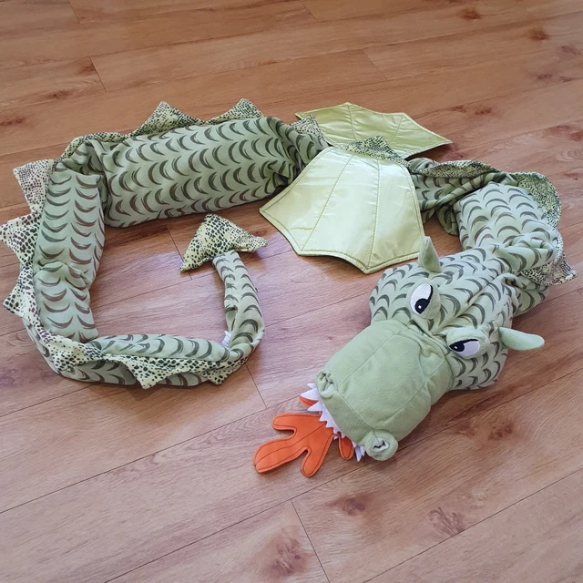 IKEA MINNEN DRAKE 71" Long Green Serpent Dragon Snake Soft Toy Plush ...