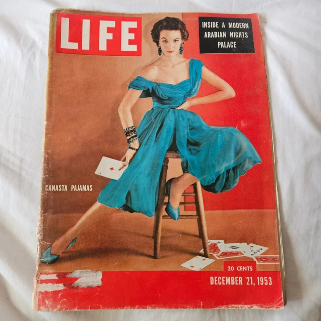 ORIGINAL VINTAGE DECEMBER 21 1953 Life Magazine 20 cent Canasta Pajamas ...