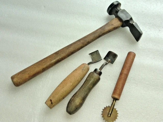 VINTAGE COBBLERS DRAG & skiving knife, Miller Cyclone hammer and ...