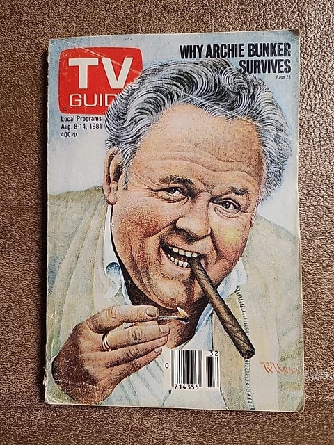 TV GUIDE MAG Archie Bunker Cover August 8-14, 1981 £7.73 - PicClick UK