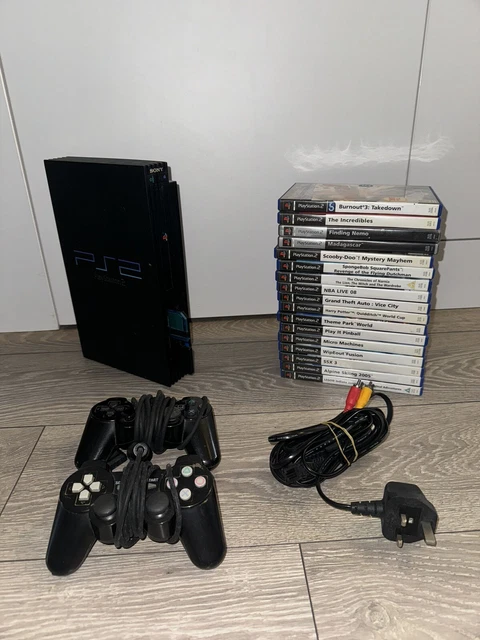SONY PLAYSTATION 2 Console Bundle SCPH-50003 Controller,17 Games ...