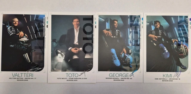 MERCEDES F1 TEAM Driver Cards X4 2025 £63.12 - PicClick UK