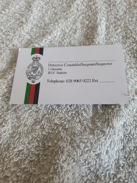 ROYAL ULSTER CONSTABULARY Calling Card £22.00 - PicClick UK
