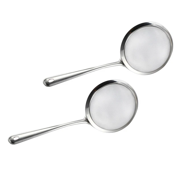 2PCS FEINE MESH Sieb Sichter Mesh Mehl Sieb Skimmer Pfanne Mesh Skimmer ...
