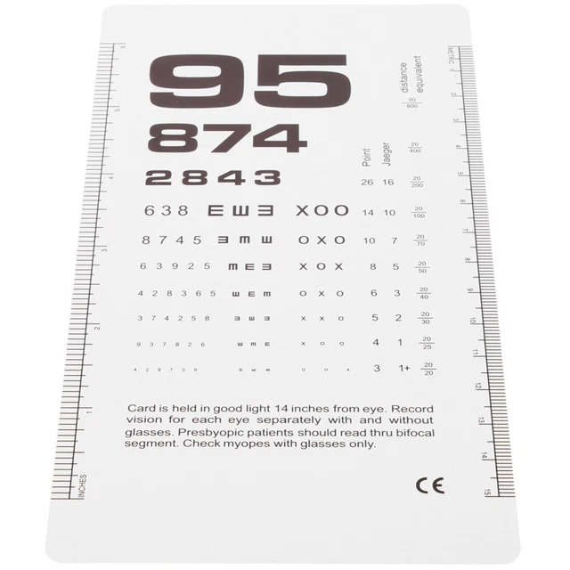 VISION TEST CHART Eye Charts for Exam Plastic Wall Water Proof $5.99 ...