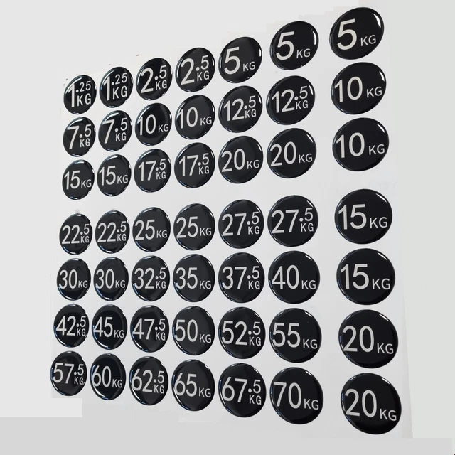 DUMBBELL RACK STACK 3D Embossed Gloss Label System 1.25kg - 70kg ...