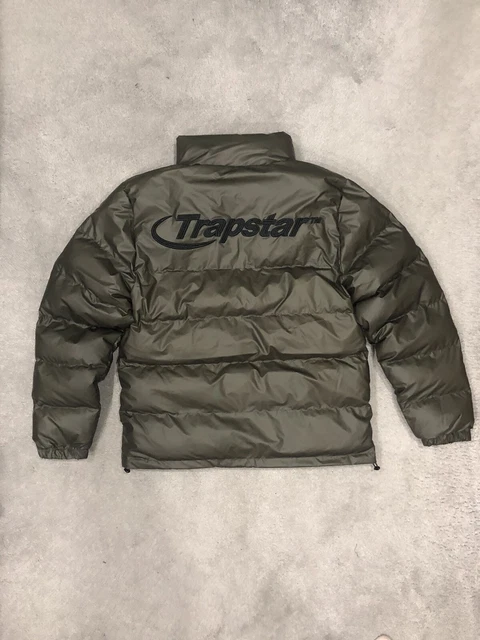 TRAPSTAR HEAT REACTIVE Hyperdrive Puffer Jacket - Olive/Yellow - Size ...