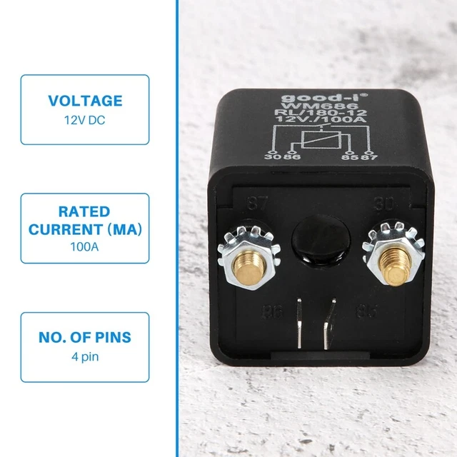 10X(12V 100AMP 4-PIN Heavy Duty ON/OFF Switch Split Relay For Auto ...