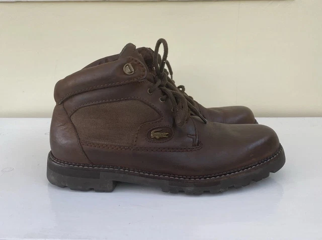 LACOSTE MENS BOOTS Gore-Tex Brown UK9.5 Cow Hide Upper Shoes Hiking ...
