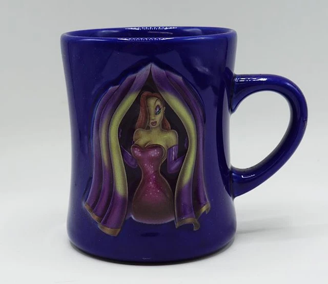 DISNEY WHO FRAMED Roger Rabbit Jessica rabbit 3D Cobalt Blue Coffee Mug ...