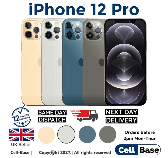 NEW APPLE IPHONE 12 Pro 128GB 256GB Smartphone Unlocked All Colours Re ...