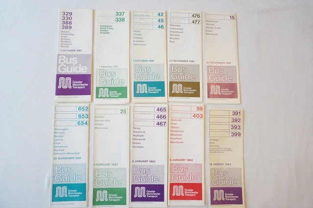 1981 - 1982 Greater Manchester Area Bus Timetable x10 £19.99 - PicClick UK