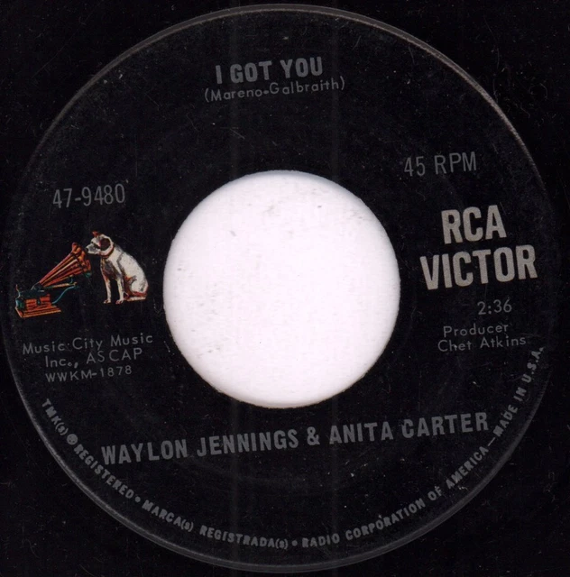 WAYLON JENNINGS & Anita Carter I Got You 7" vinyl USA Rca Victor 1968 ...