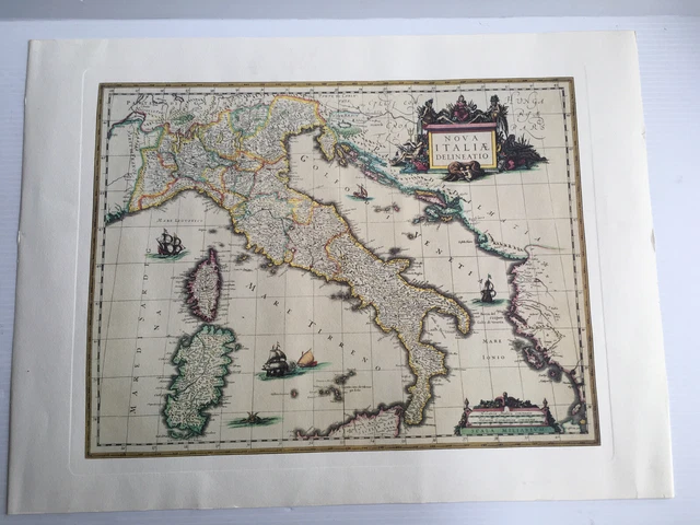 NOVA ITALIA DELINEATIO map of old Italy reproduction 18 x 24 inches ...