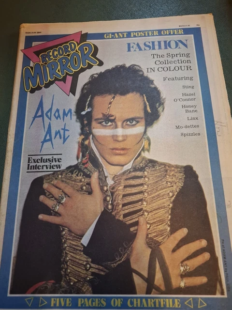 ADAM & THE ANTS Vintage RECORD MIRROR Magazine 28 MARCH 1981 New ...