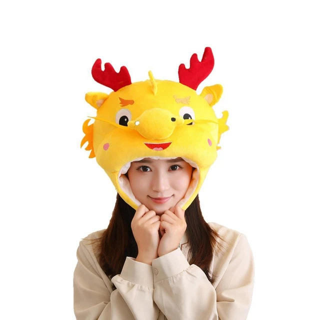3D DRAGON HAT Cartoon Plush Hat Party Headgear Chinese New Year Photo ...
