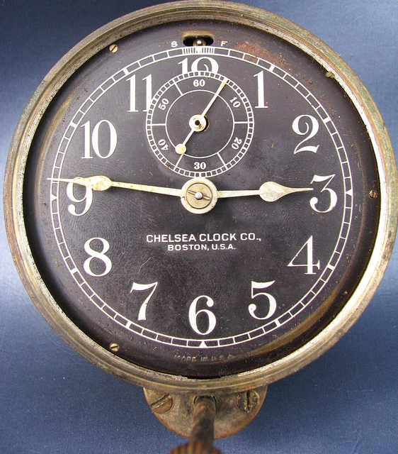ANTIQUE WORKING 1920 CHELSEA Mechanical Wind-Up 8 Day Car Auto ...