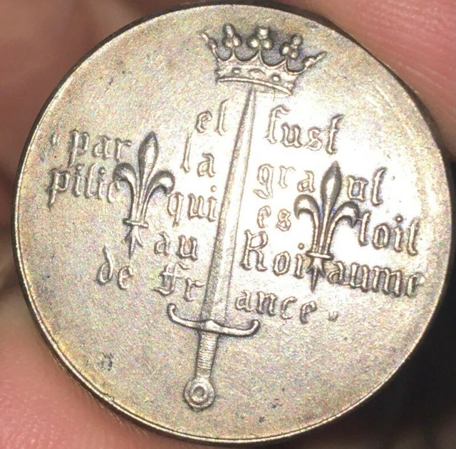 JOAN OF ARC Table Medal. Laying Medal, Silver, Fine 19th S. diam.2.5 £ ...