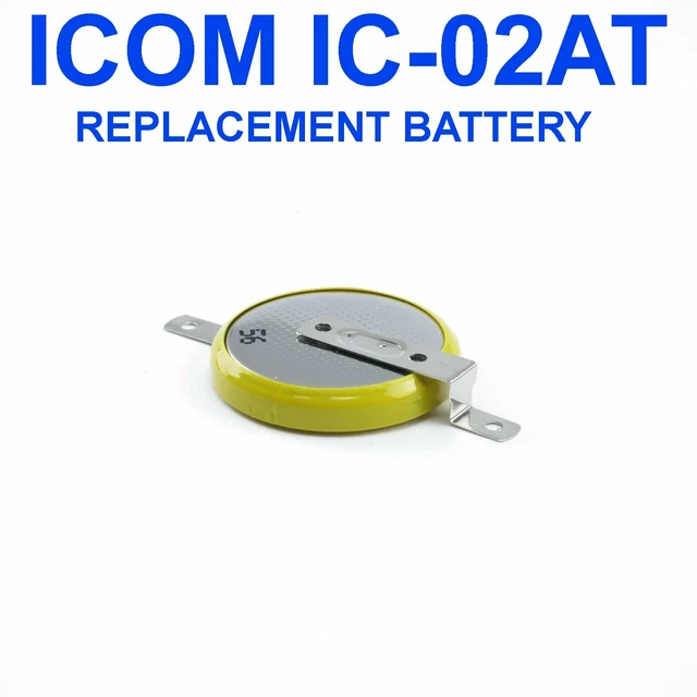 ICOM REPLACEMENT BATTERY IC-02AT 3V Cell Solder Tabs Tagged PCB Memory ...
